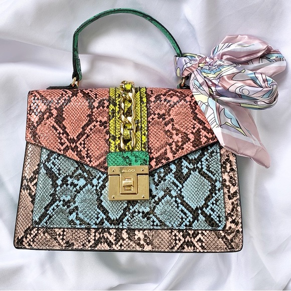 Aldo | Bags | Aldo Snakeskin Multicolored Handbag | Poshmark